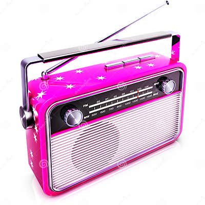 Pink radio stock illustration. Illustration of receiver - 32248555