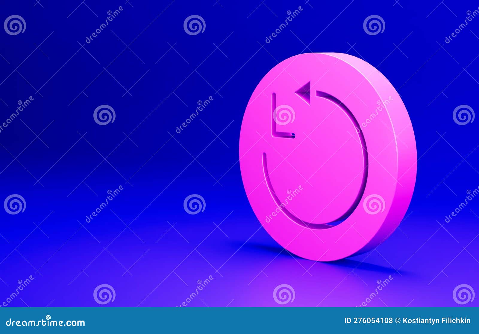 Pink Radius Icon Isolated on Blue Background. Minimalism Concept Stock ...