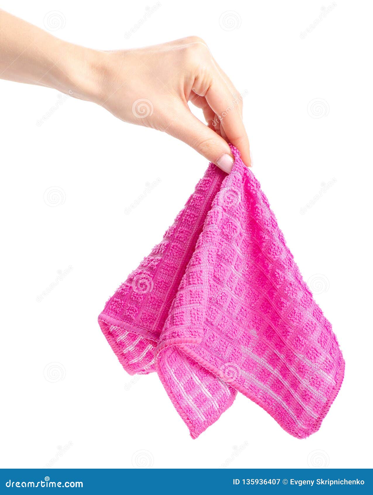 The pink rag cloth in hand stock image. Image of napkin - 135936407