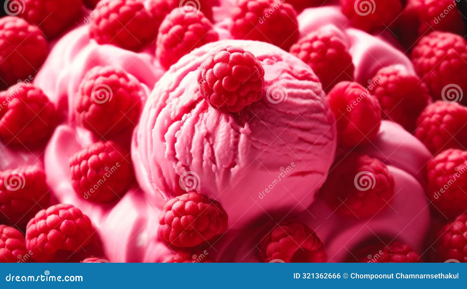 Pink Raspberry Ice Cream Surface Stock Illustration - Illustration of ...