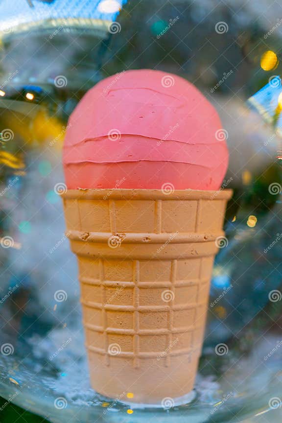 Pink raspberry ice cream stock image. Image of sweet - 204395465