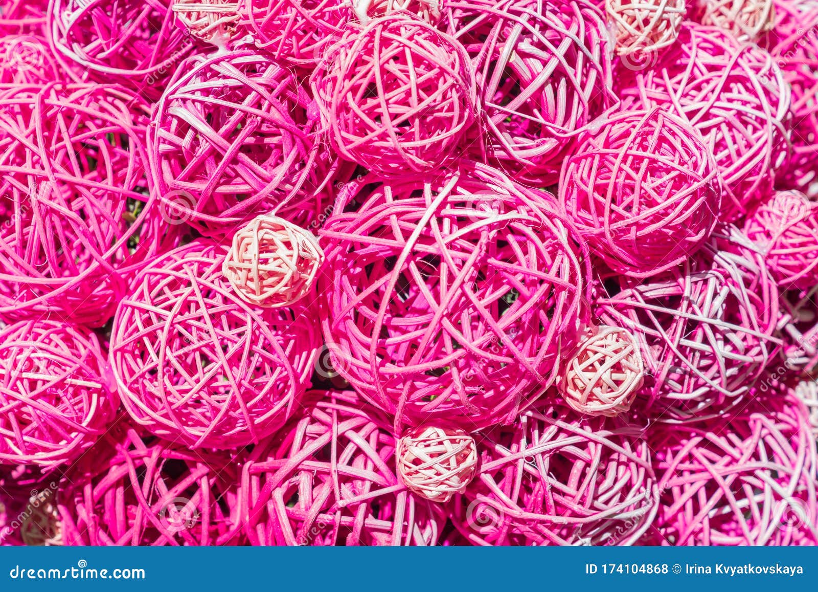 Pink Rattan Ball Background Texture Stock Photo - Image of decorative ...