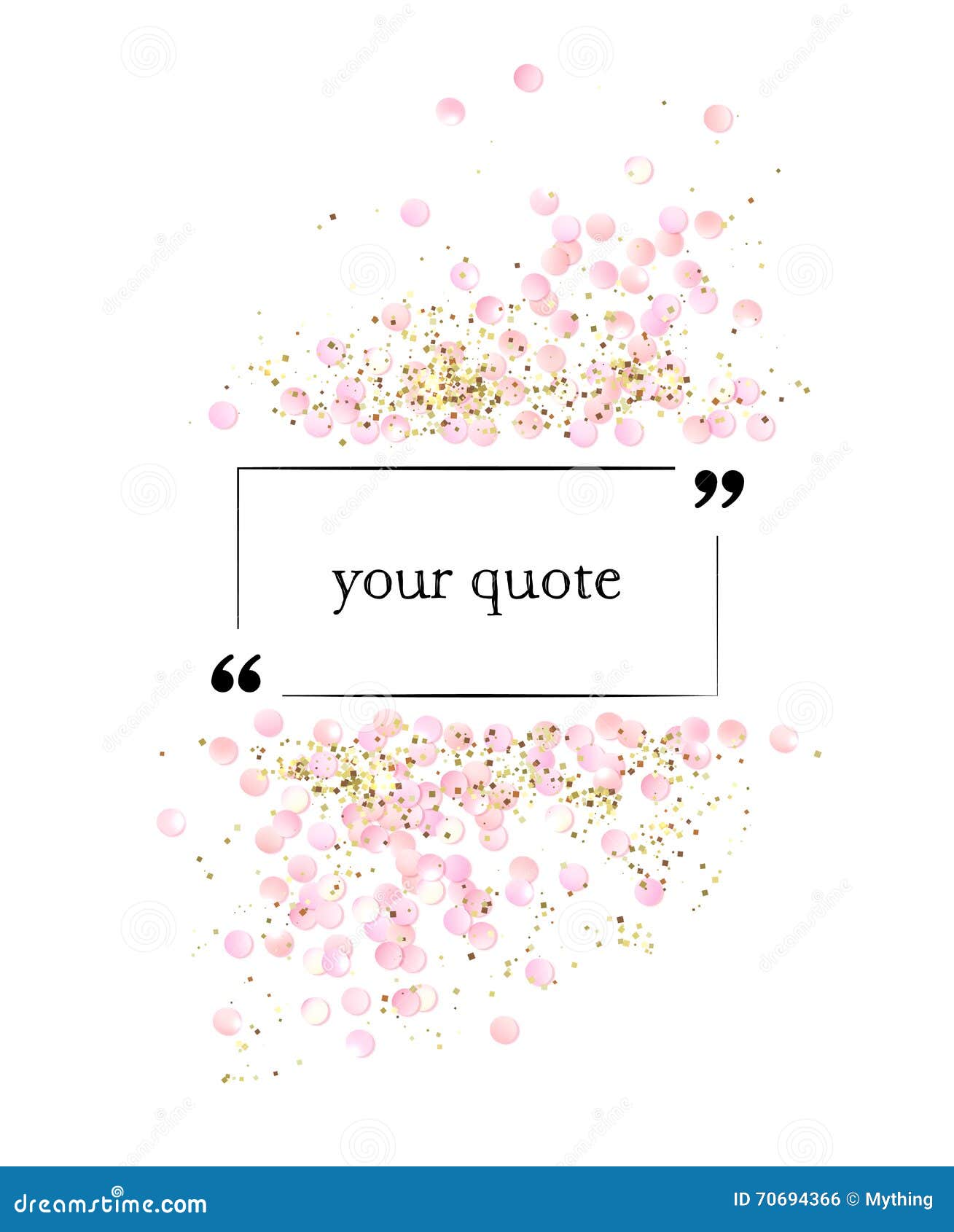 Pink Realistic Square Confetti Frame, Design Template For Gift ...