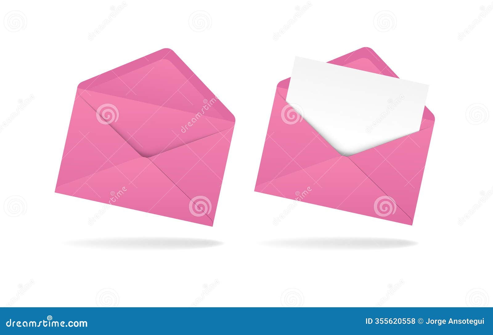 Realistic Envelope Mockup Template Cartoon Vector | CartoonDealer.com ...
