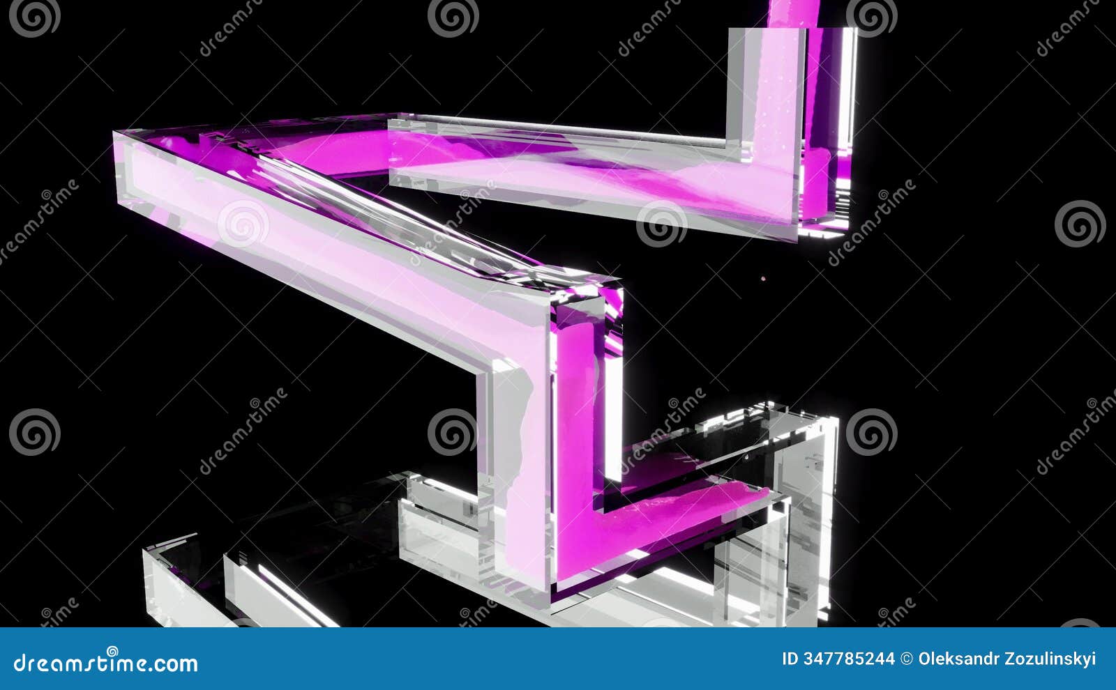 Pink Realistic Liquid Water Flow Inside Glass Tube 3d Stock ...