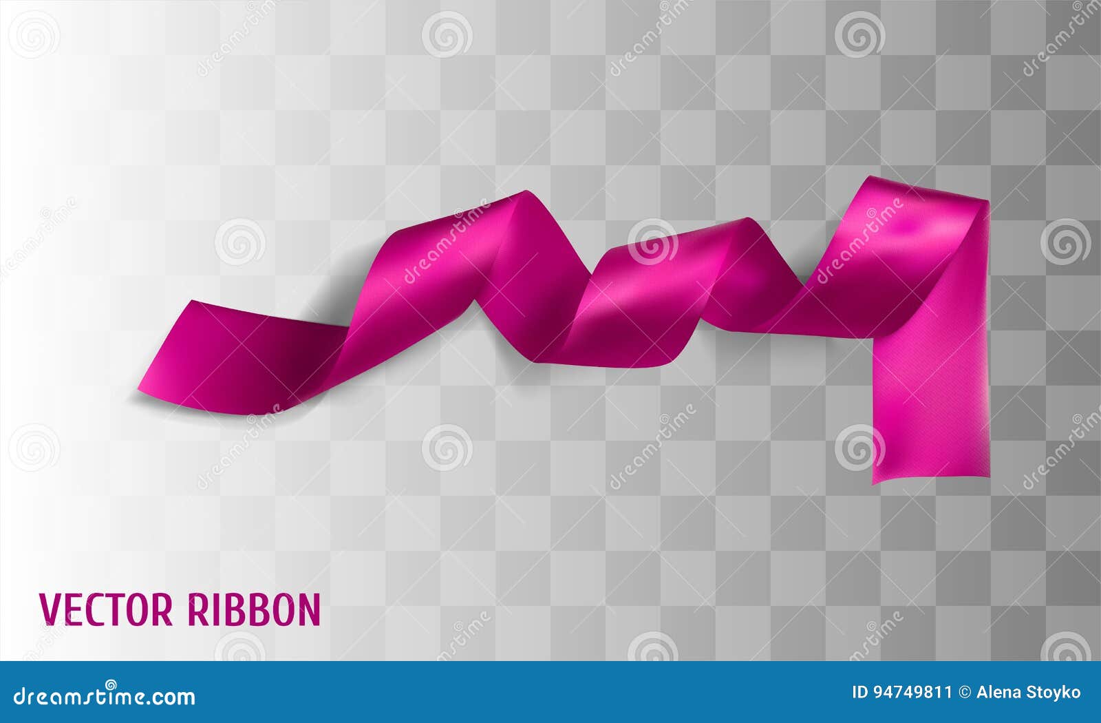 Pink Realistic Silk Vector Ribbon Stock Vector - Illustration of ...