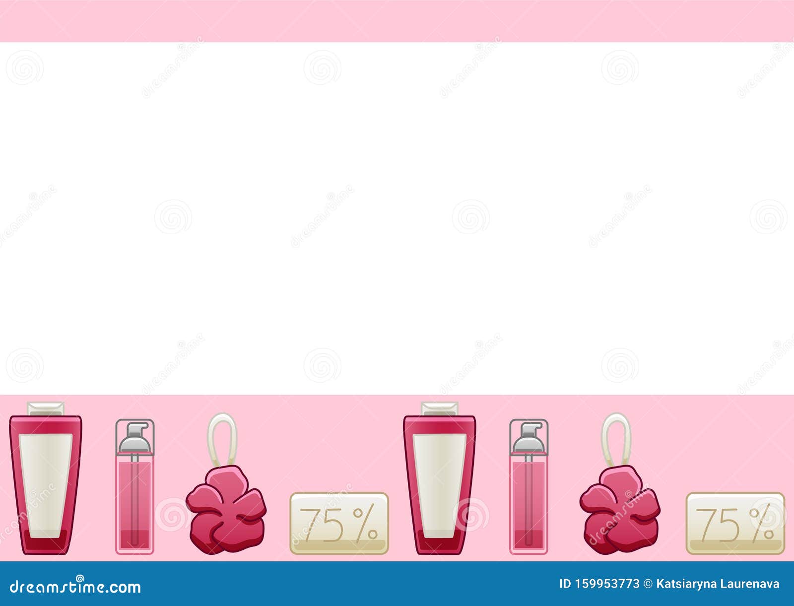Pink Rectangle Frame with Hygiene Products Stock Illustration ...