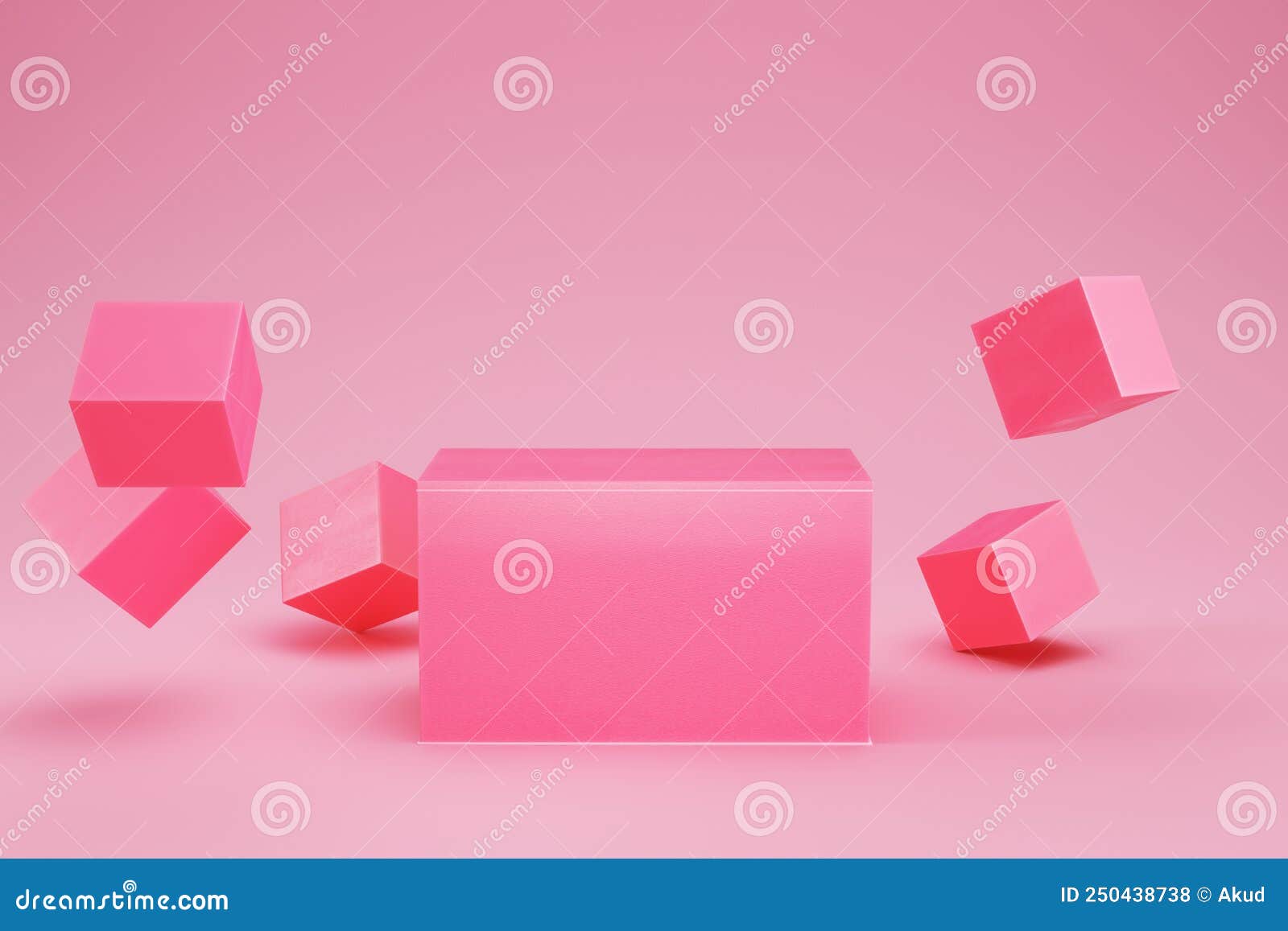 Pink Rectangle Pedestal with Box Shape Geometry for Product Display ...
