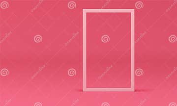Pink Rectangular Frame 3d Border Geometric Shape at Neutral Studio ...