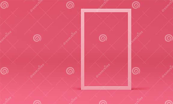 Pink Rectangular Frame 3d Border Geometric Shape at Neutral Studio ...