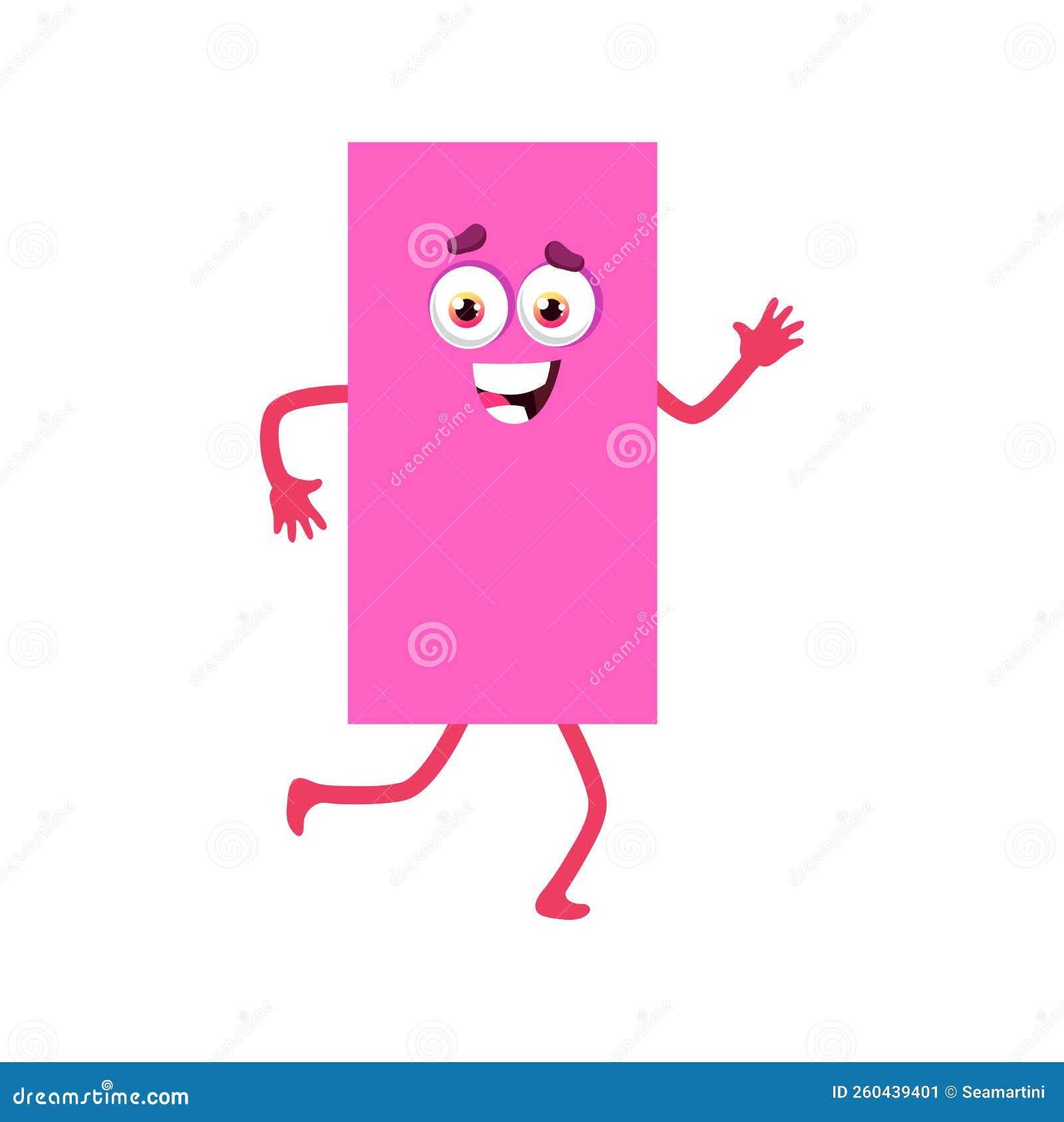 Pink Rectangular Shape, Rectangle Math Character Stock Vector ...