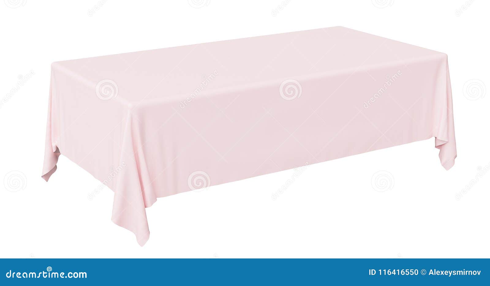 Pink Rectangular Tablecloth Diagonal View Stock Illustration ...