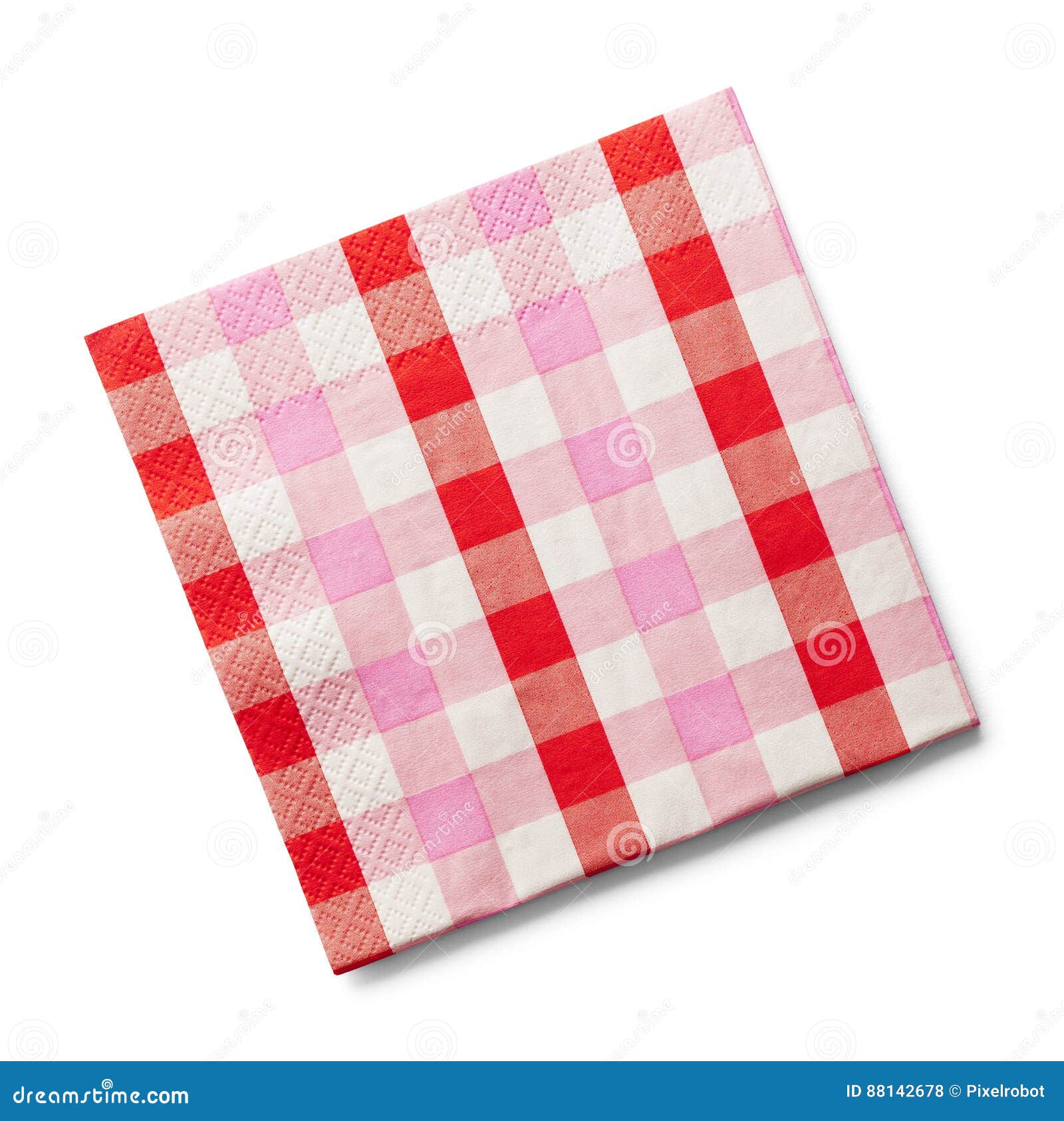 Pink and Red Checkered Napkin Stock Photo - Image of food, copy: 88142678
