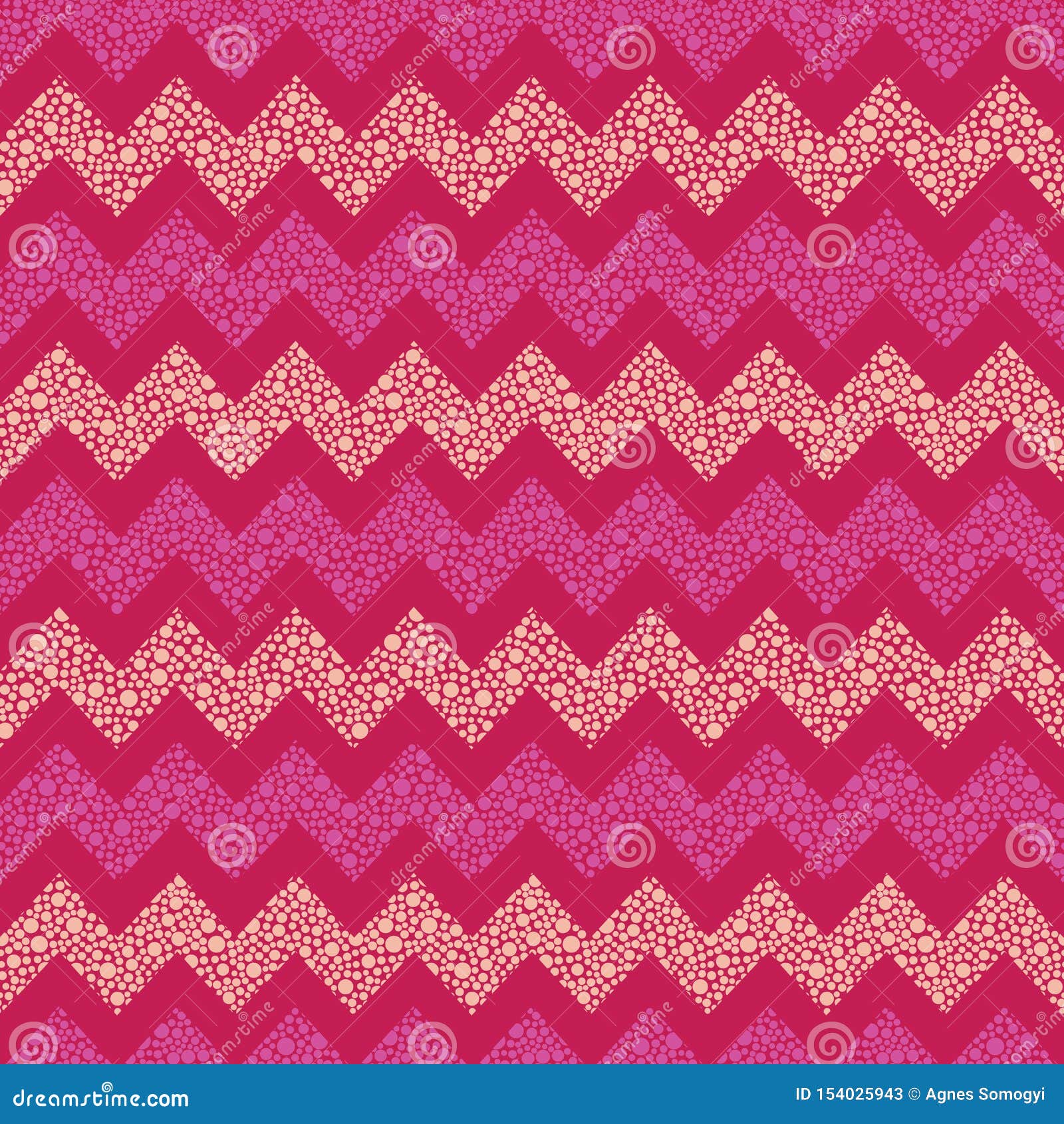 Pink and Red Fun Dotted Chevron Seamless Vector Pattern Created from ...