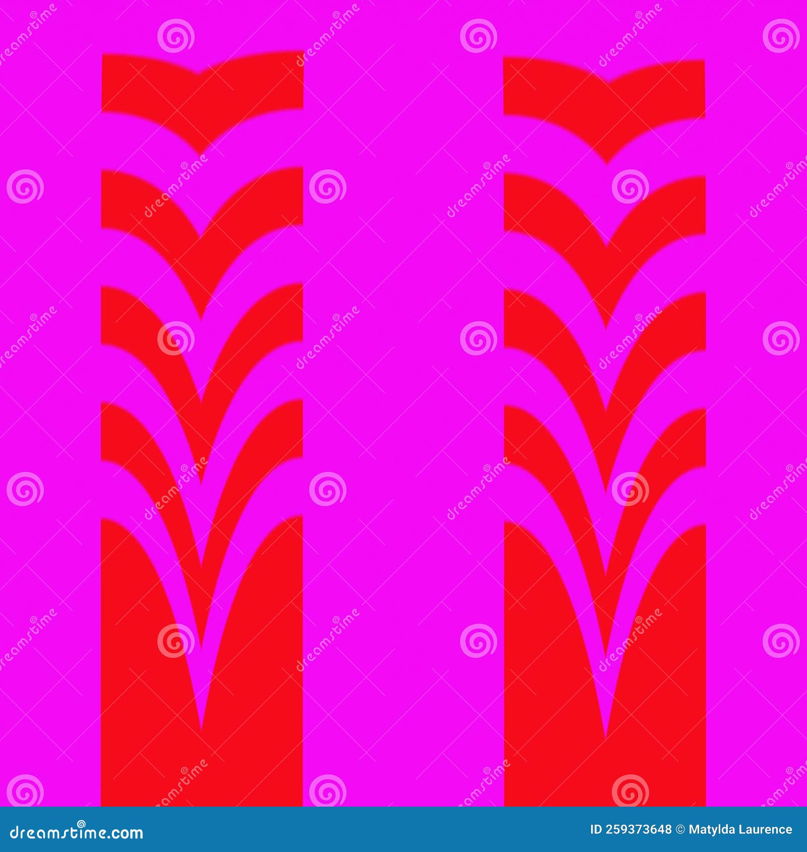 Pink and Red Graphic Design. 2 Rows of Chevrons Stock Illustration ...