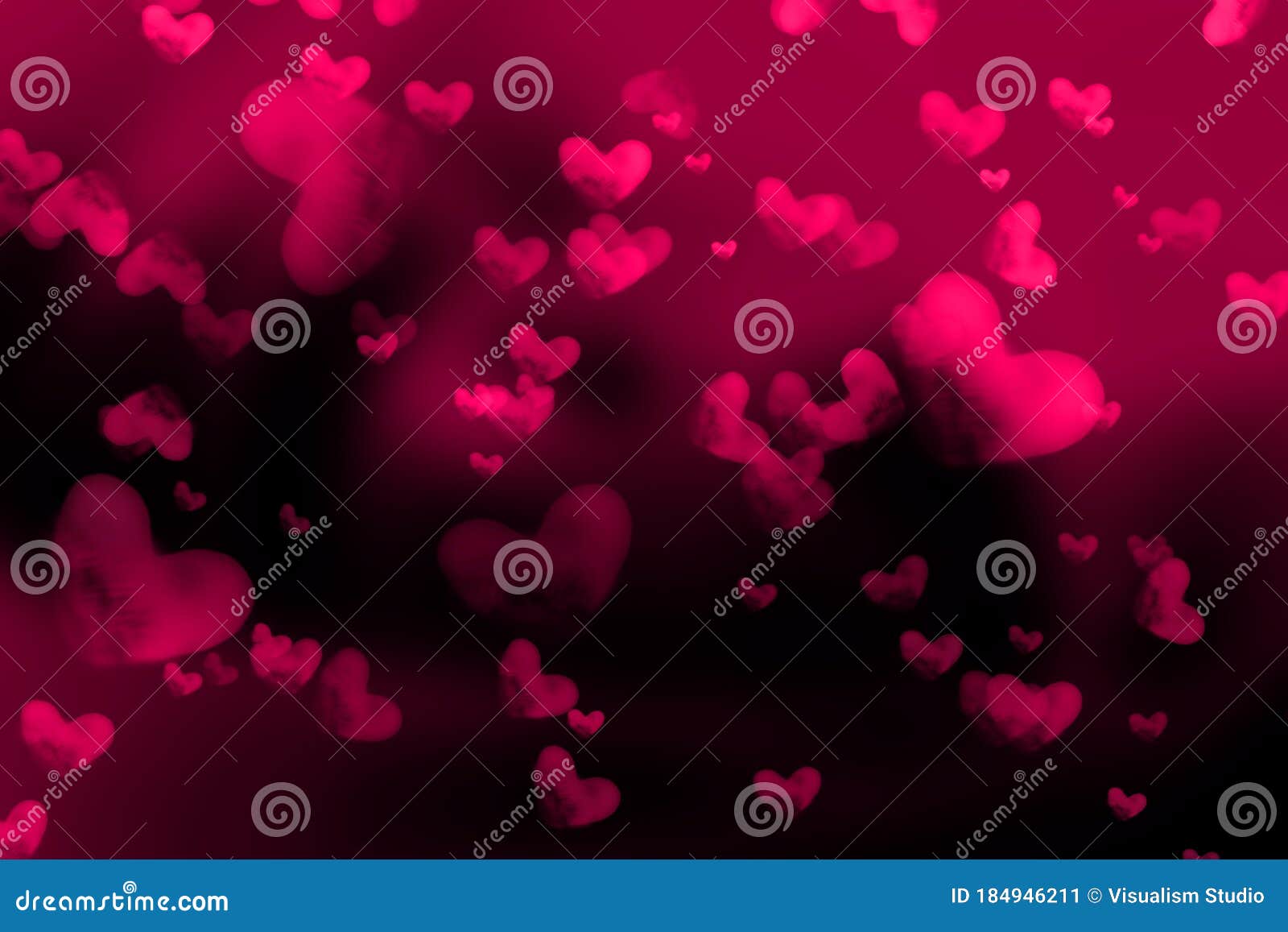Pink and Red Heart Blur Magic Particles Isolated Effect Abstract ...