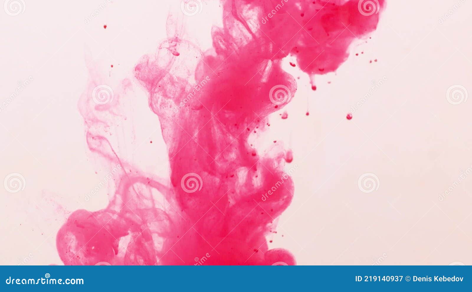 Pink Red Paint Explodes and Sprays in the Water on a White Background ...