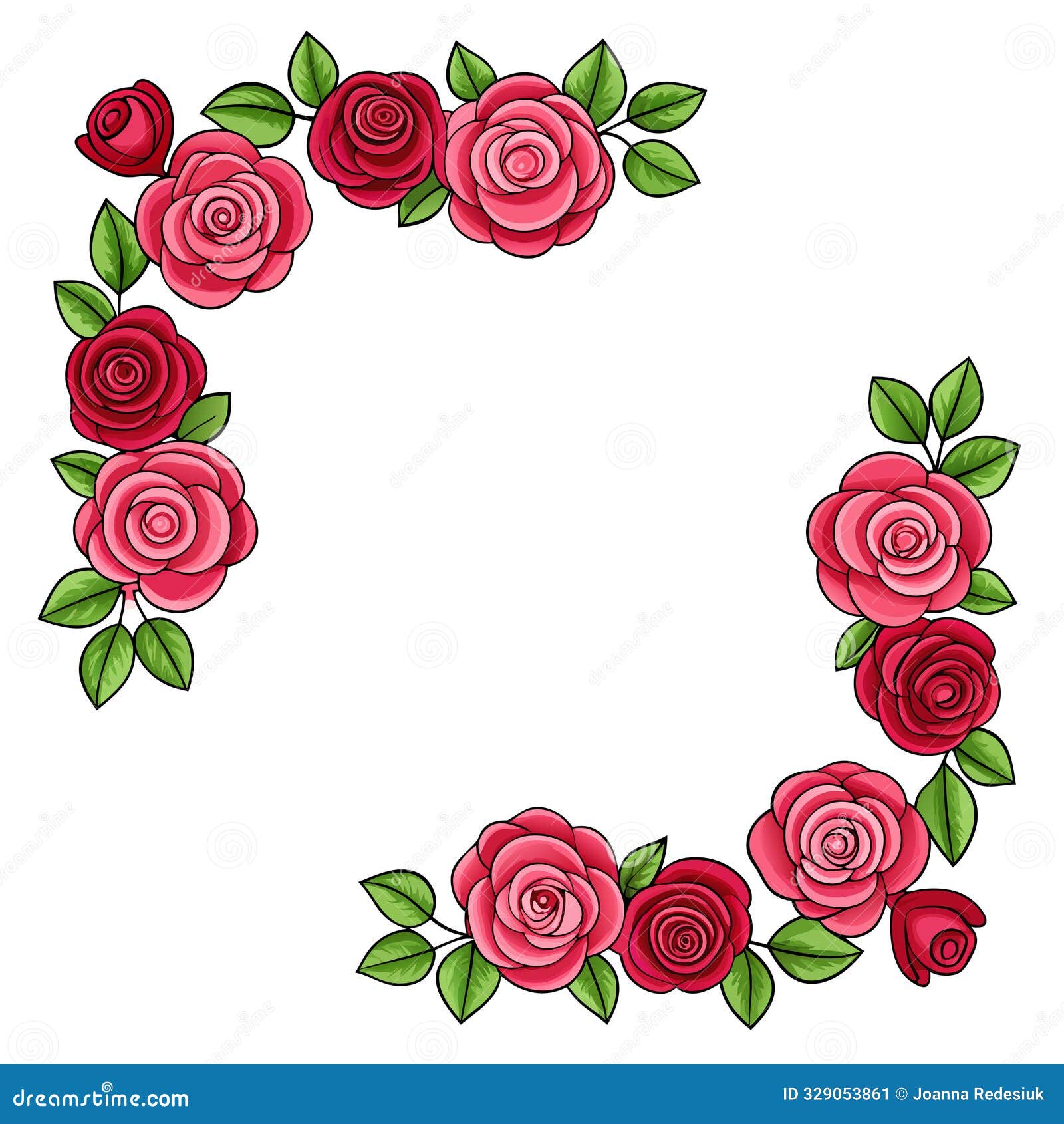 Pink and Red Roses Form a Semi-circular Arrangement in the Corner Stock ...