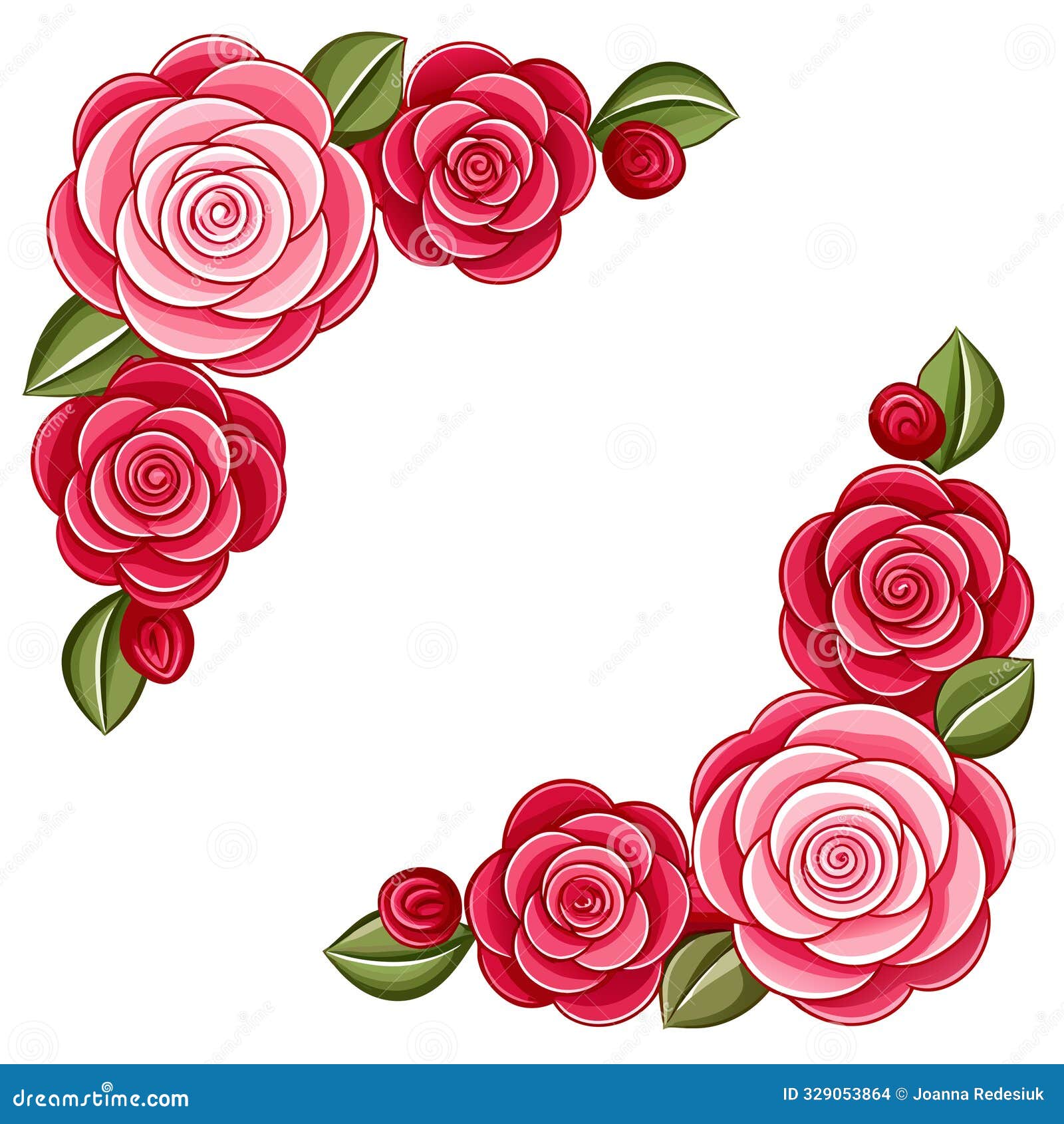 Pink and Red Roses Form a Semi-circular Arrangement in the Corner Stock ...