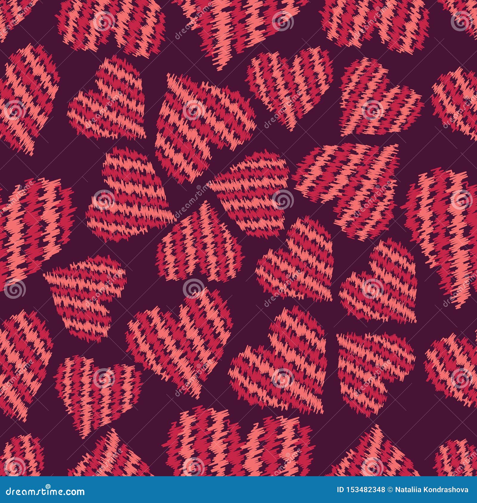 Color Scribble Hearts Jn Dark Background Stock Vector - Illustration of ...