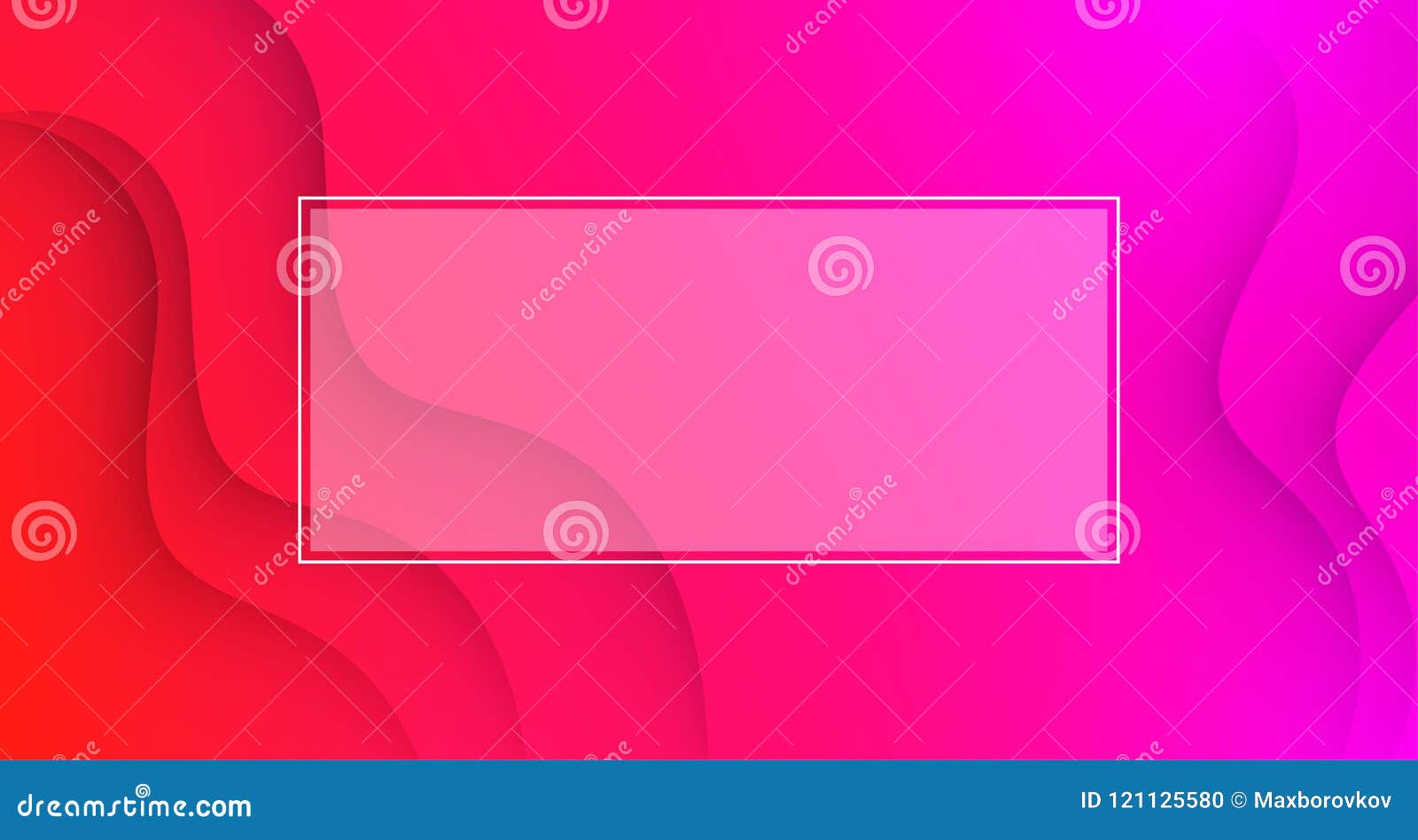 Pink Wavy Background with White Frame. Stock Vector - Illustration of ...