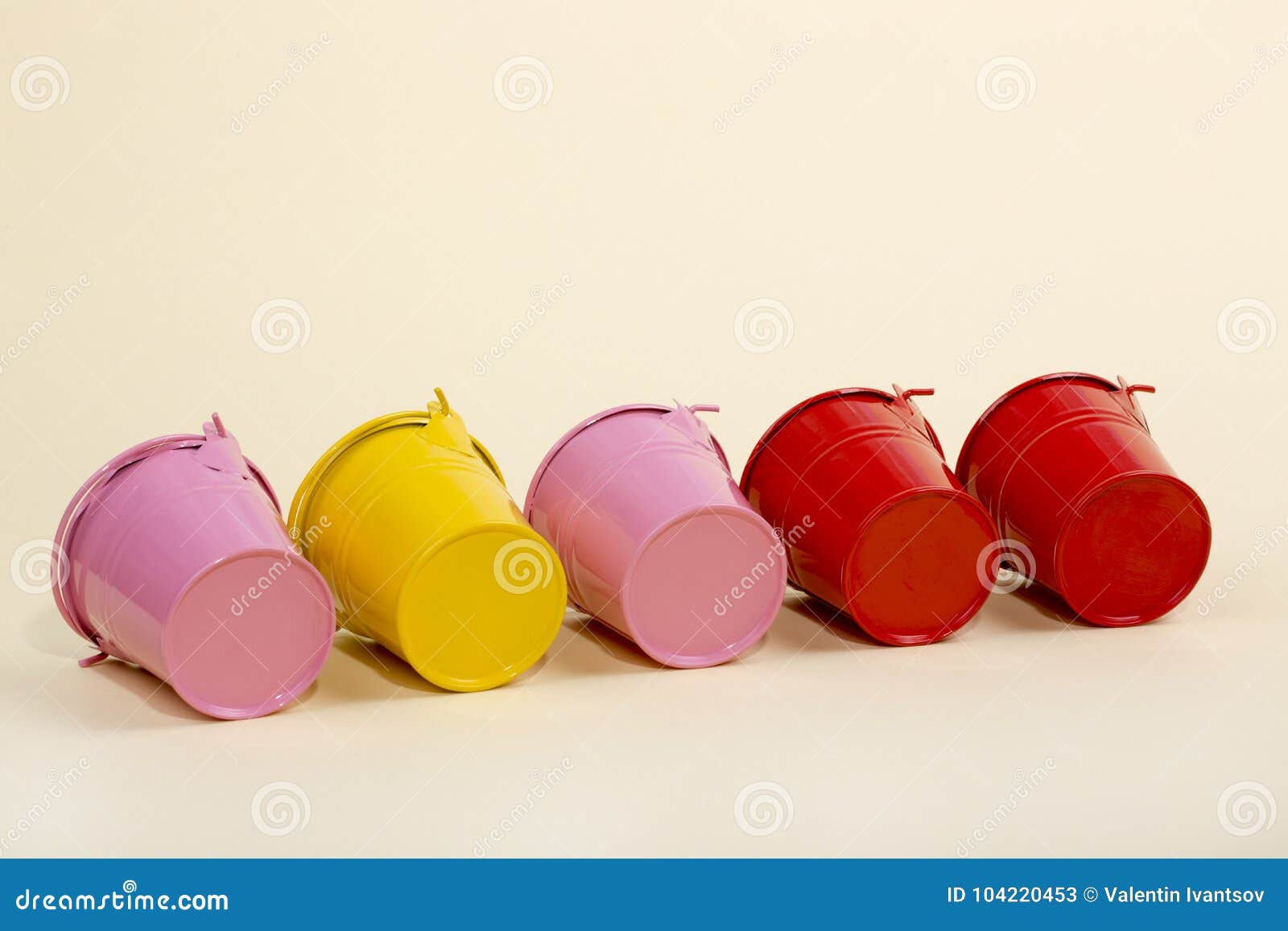 Yellow Buckets Ready For Cherry Pickers In New Zealand, Orchard Work ...