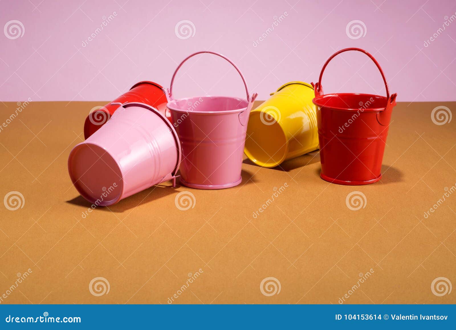 Yellow Buckets Ready For Cherry Pickers In New Zealand, Orchard Work ...