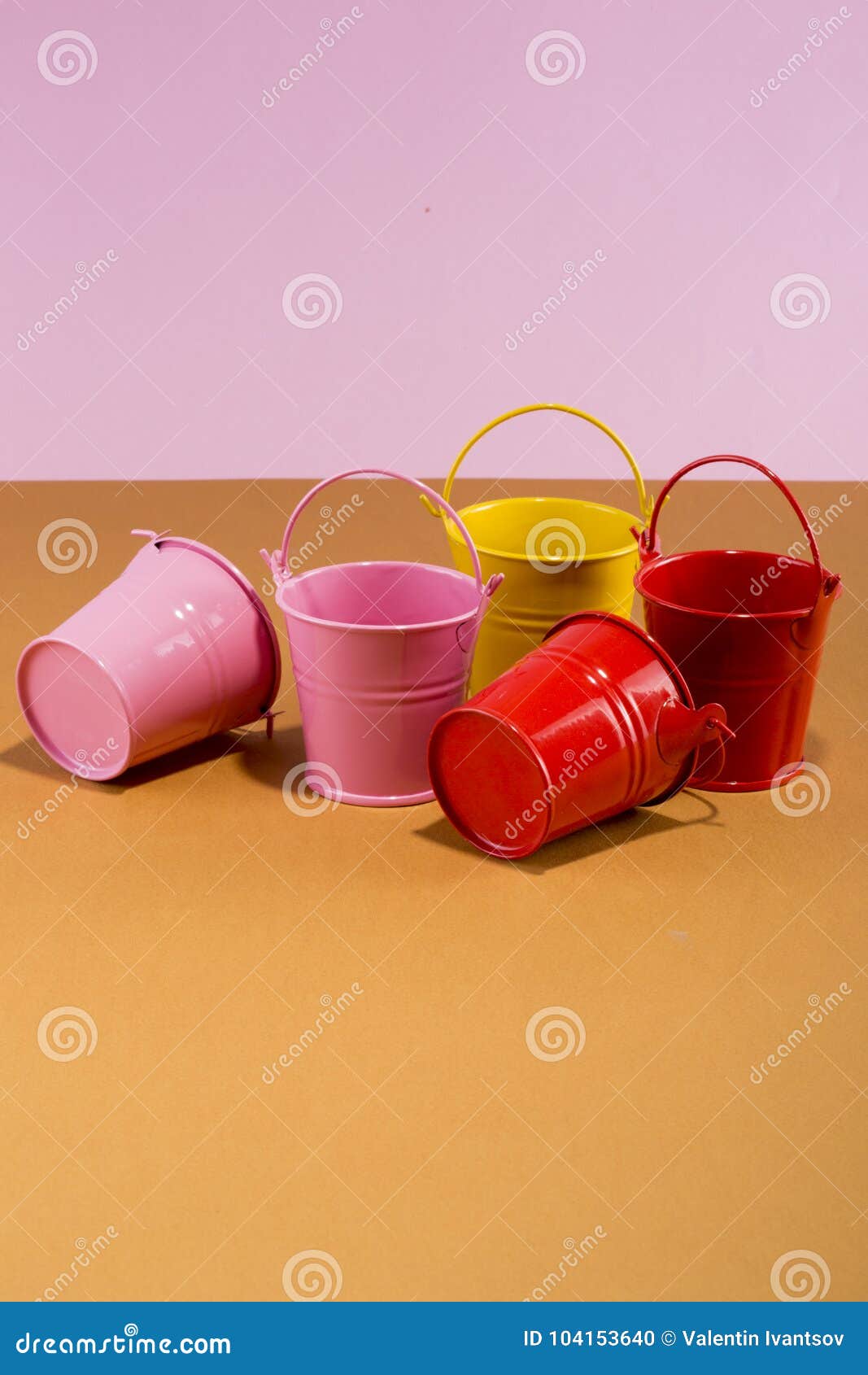 Yellow Buckets Ready For Cherry Pickers In New Zealand, Orchard Work ...