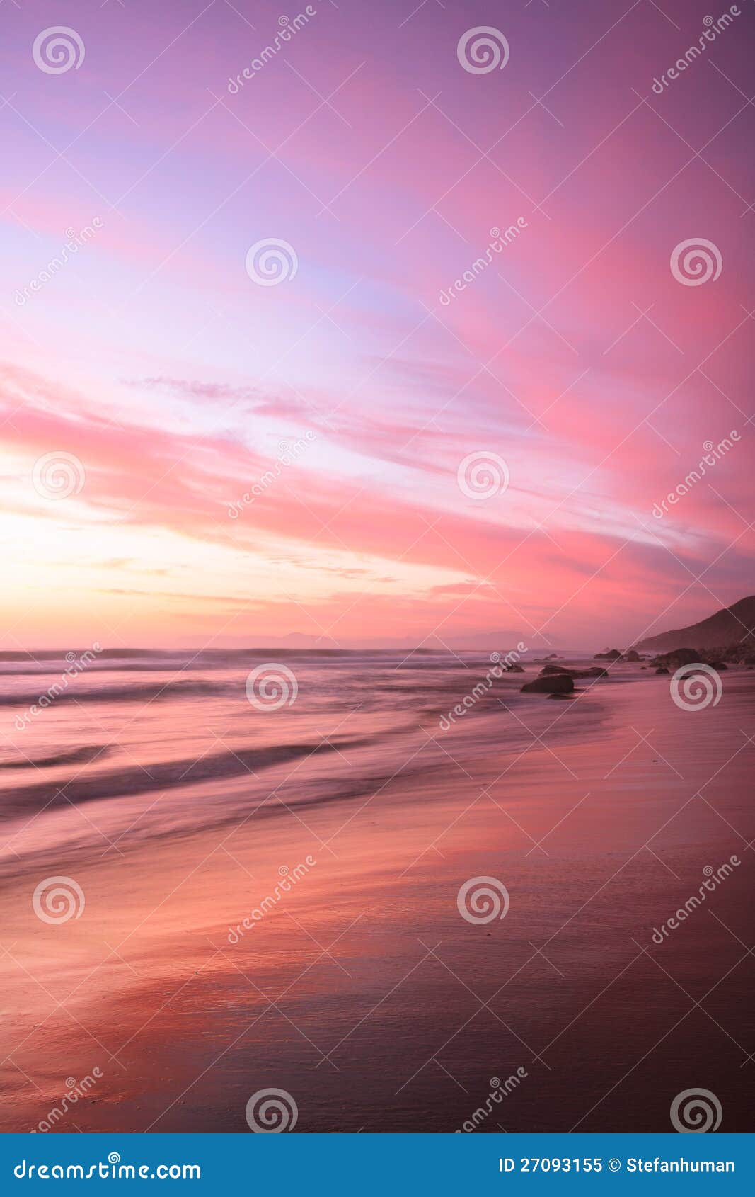 Pink reflection stock image. Image of sunset, ocean, seascapes - 27093155