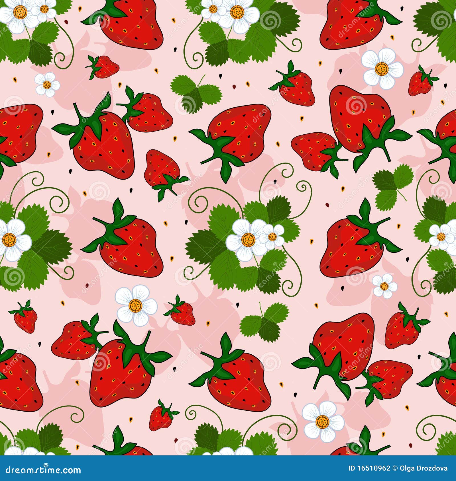 Pink Repeating Pattern with a Strawberry Stock Vector - Illustration of ...
