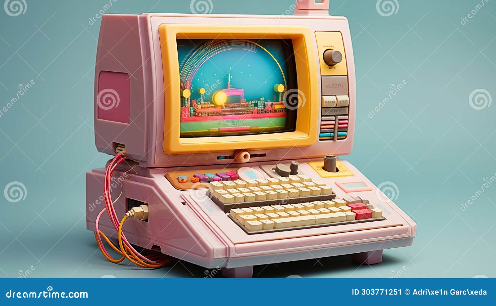 Toy computer stock illustration. Illustration of futuristic - 303771251