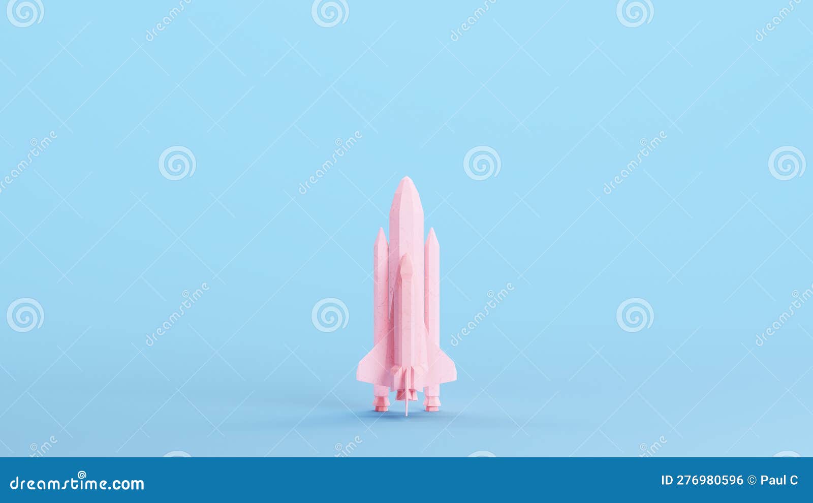 Pink Retro Space Shuttle Low Poly Rocket Launch Rocket Boosters Science ...