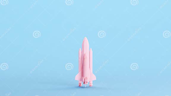 Pink Retro Space Shuttle Low Poly Rocket Launch Rocket Boosters Science ...