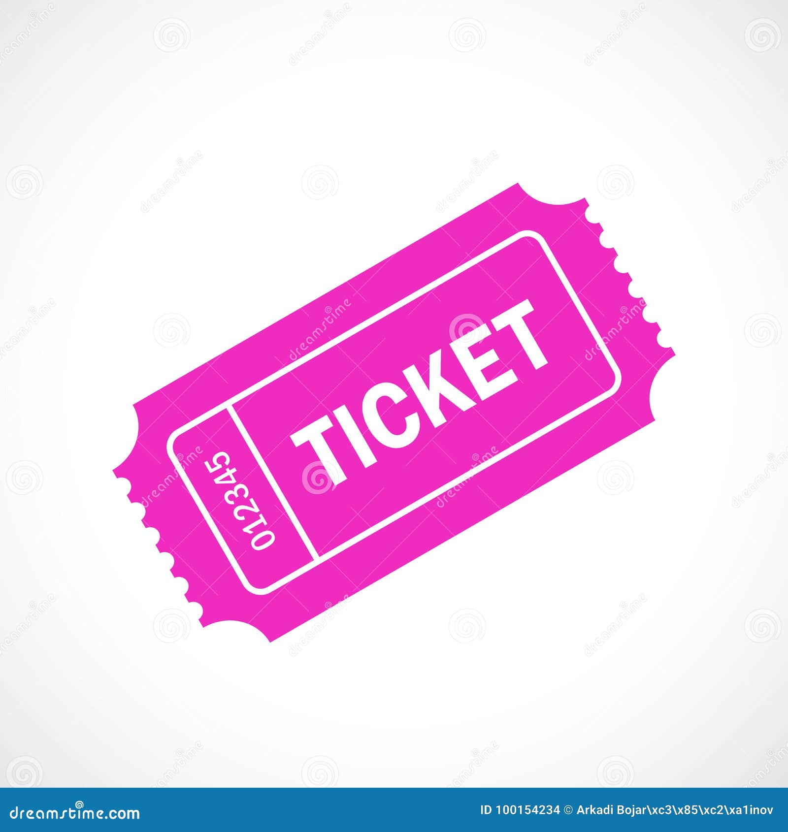 Pink Retro Ticket Vector Icon Stock Vector - Illustration of cartoon ...