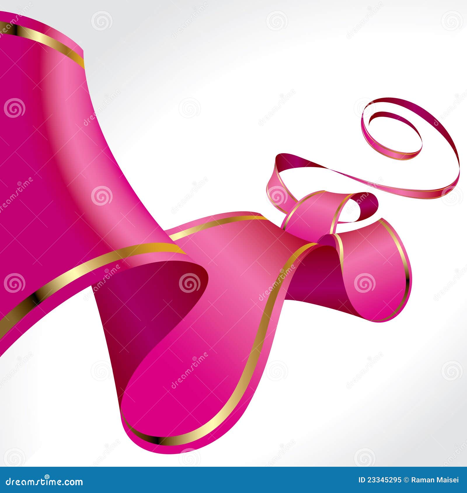 Pink ribbon stock vector. Illustration of gift, decor - 23345295