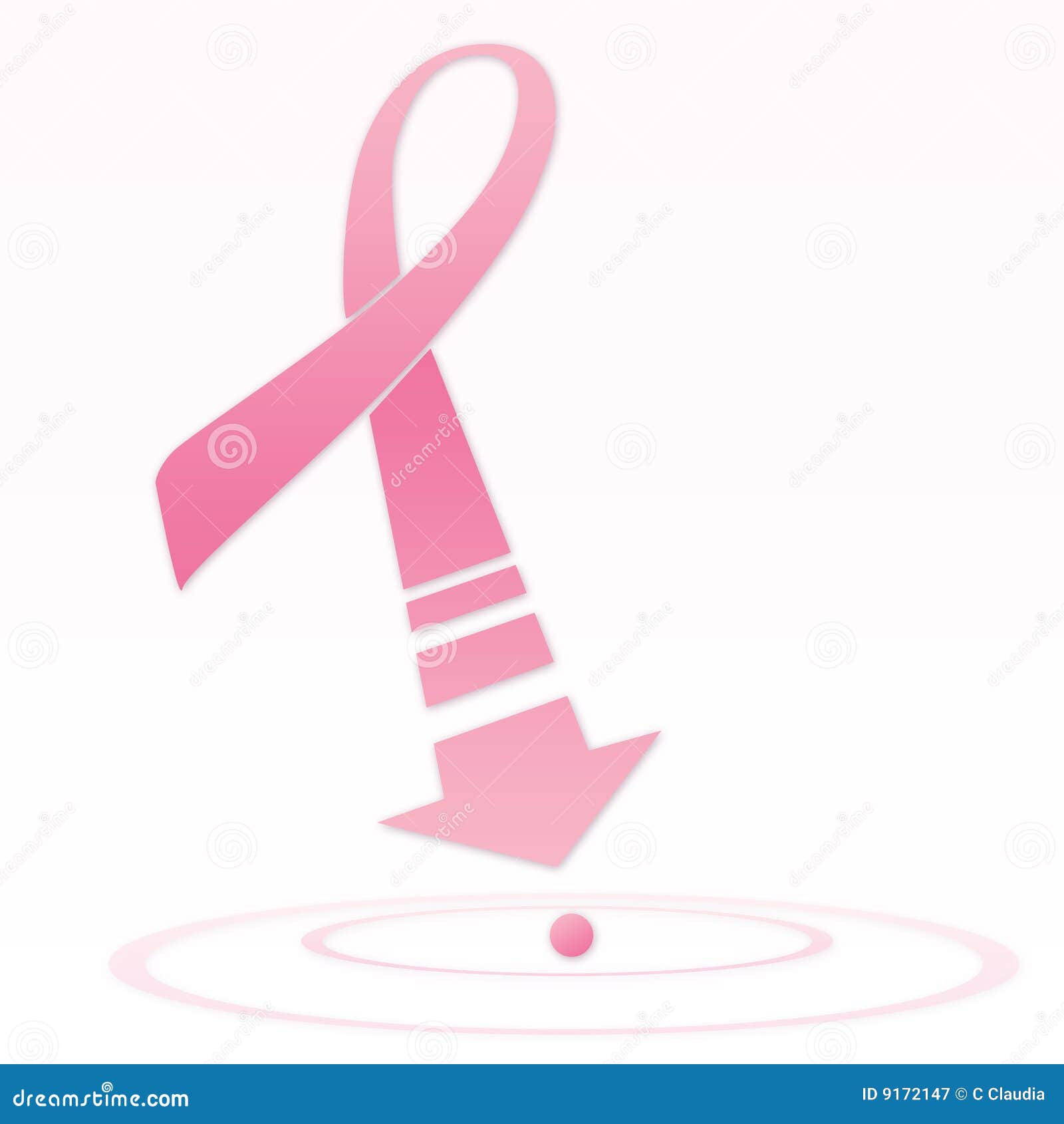 Pink ribbon stock illustration. Illustration of arrow - 9172147