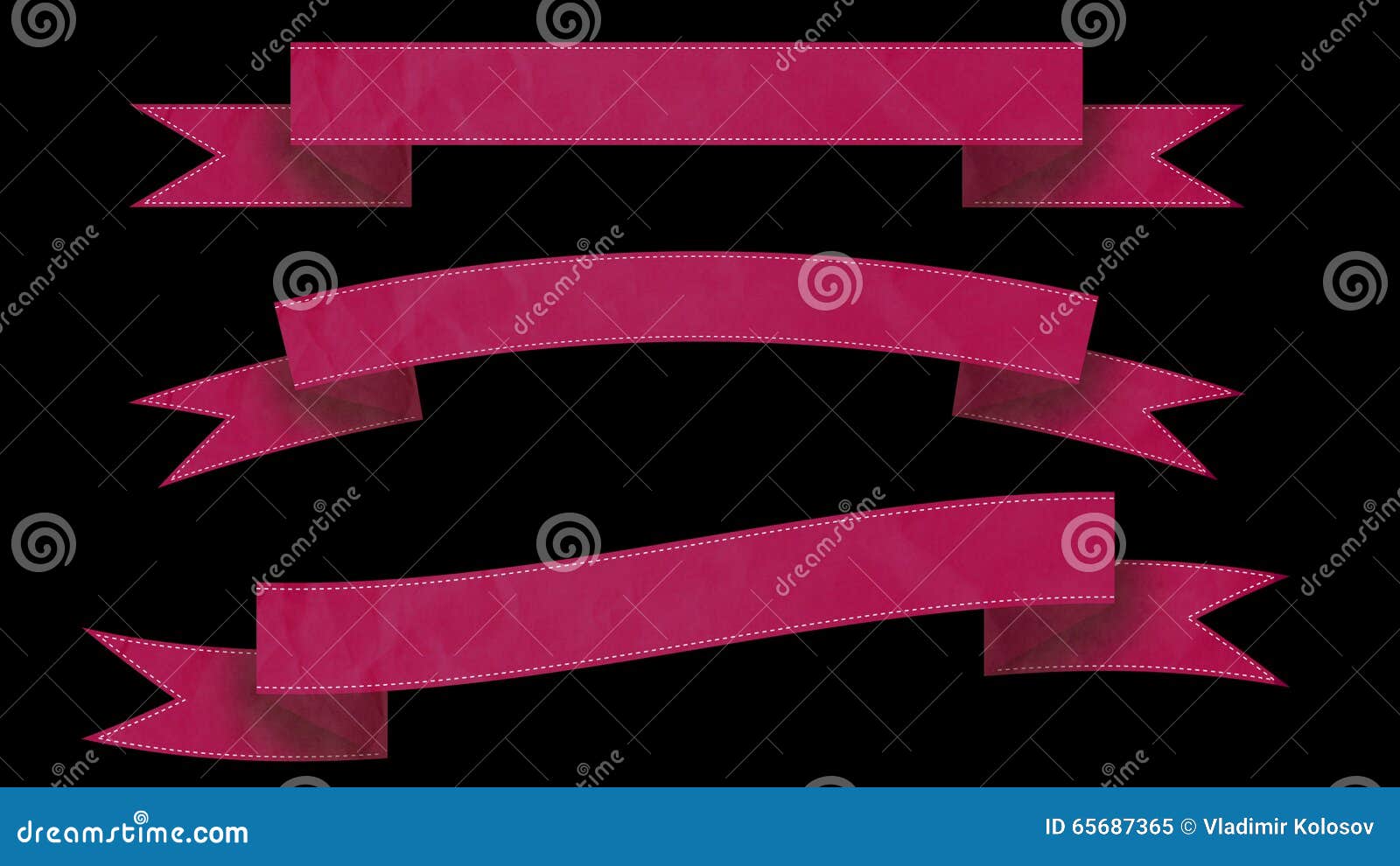 Pink Ribbon Banners for Your Text. Stock Illustration - Illustration of ...