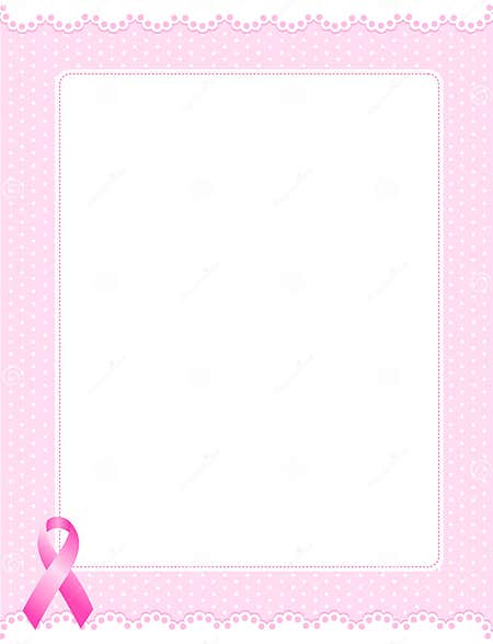 Pink ribbon border stock vector. Illustration of mammogram - 17329884