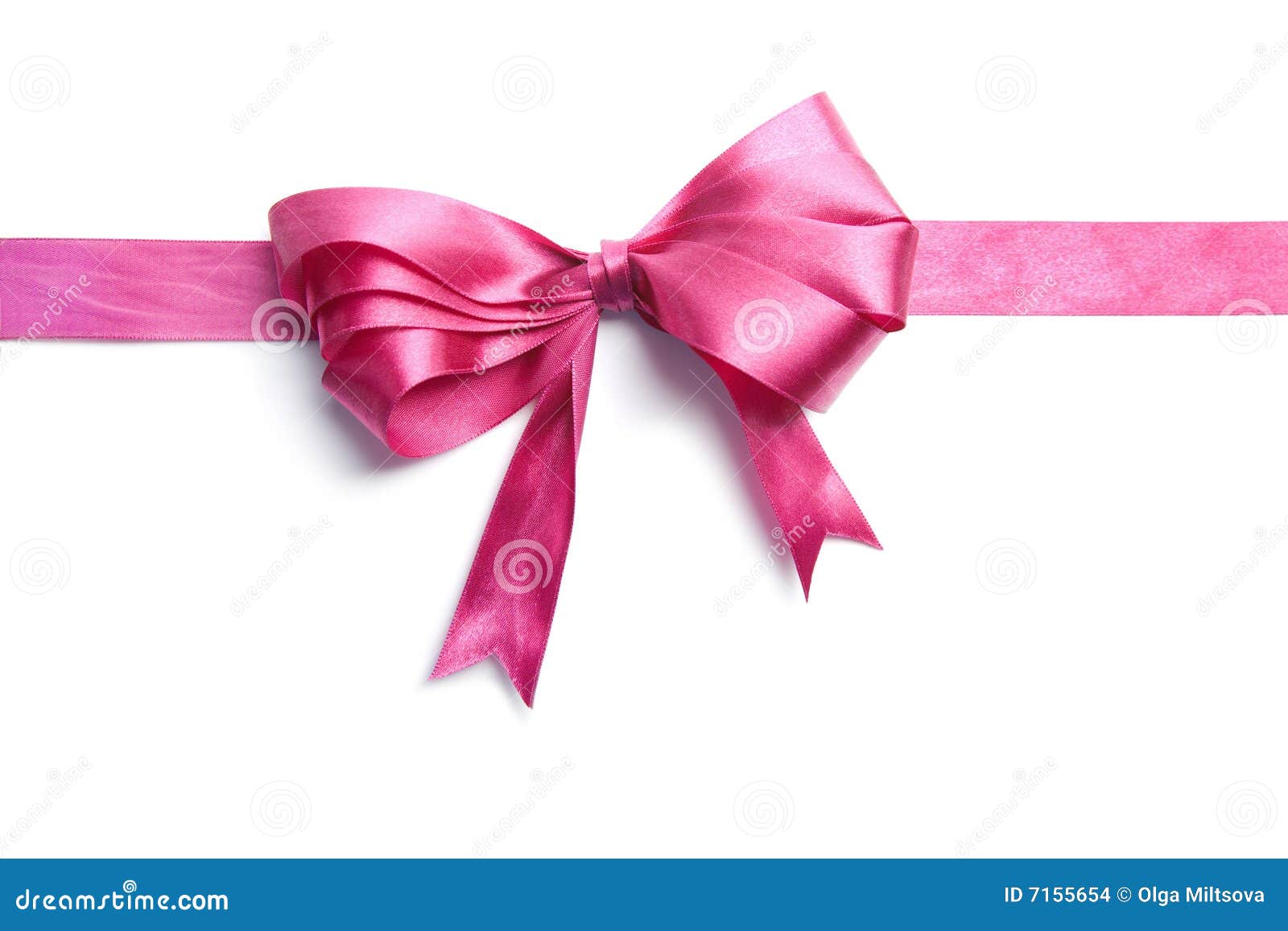 Pink Ribbon with Bow Isolated Stock Photo - Image of christmas ...
