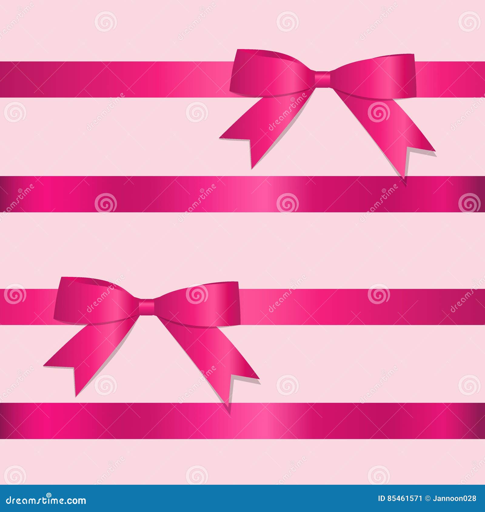 Pink Ribbon with Bow. Vector Illustration Stock Vector - Illustration ...
