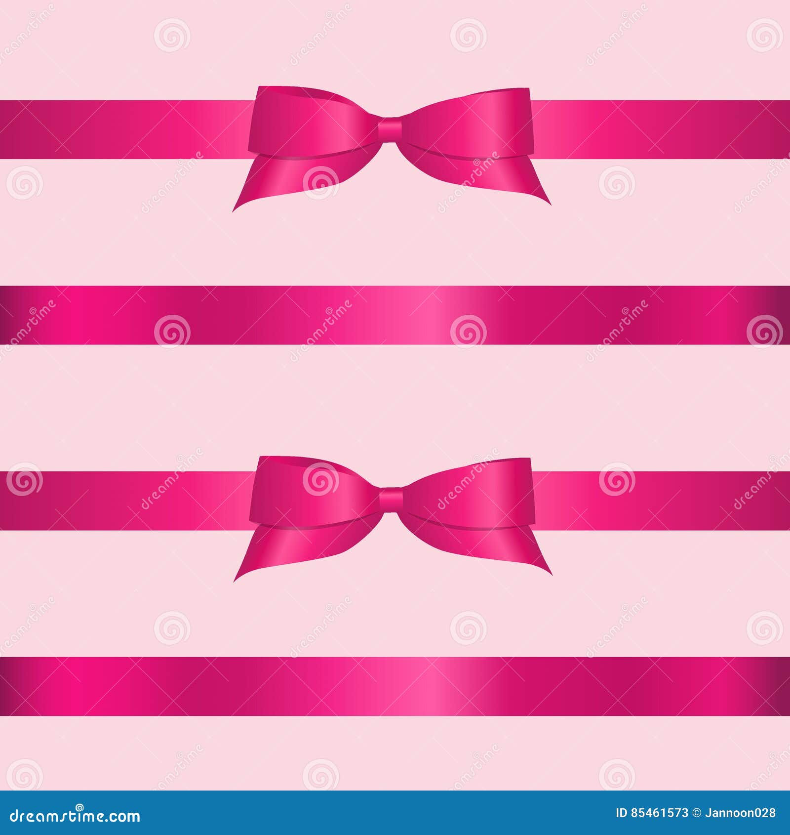 Pink Ribbon with Bow. Vector Illustration Stock Vector - Illustration ...