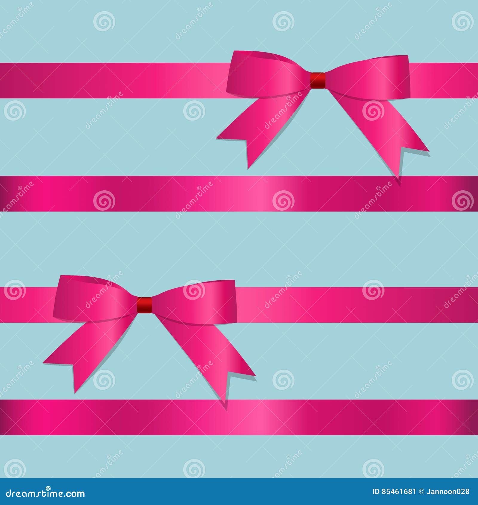 Pink Ribbon with Bow. Vector Illustration Stock Vector - Illustration ...