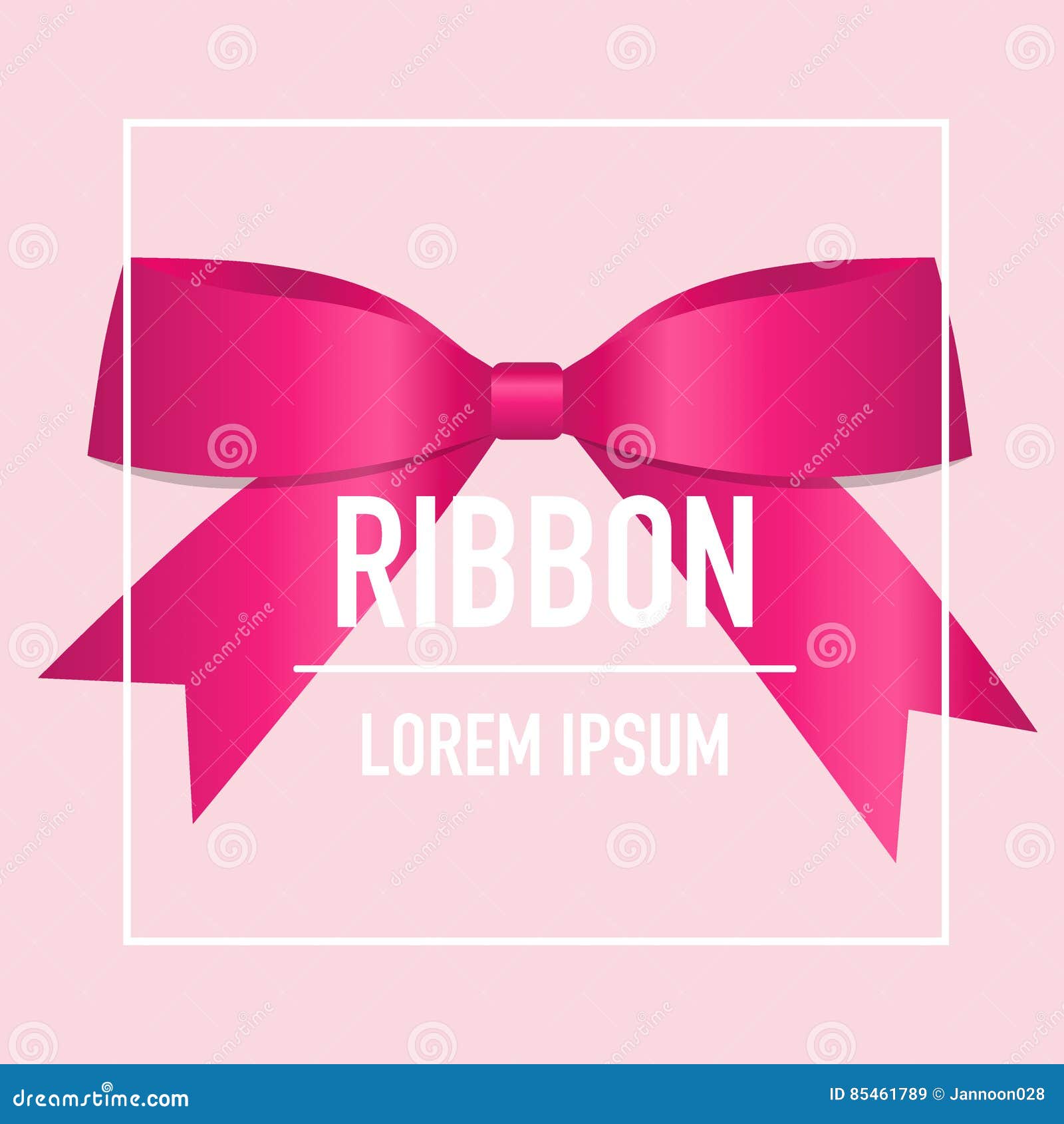 Pink Ribbon with Bow. Vector Illustration Stock Vector - Illustration ...