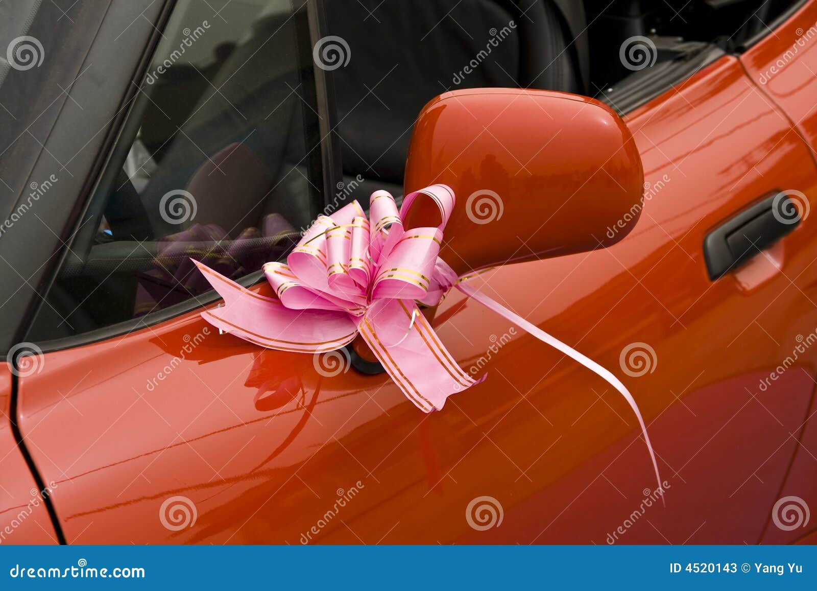 Pink ribbon on car stock image. Image of tied, auto, automobile - 4520143