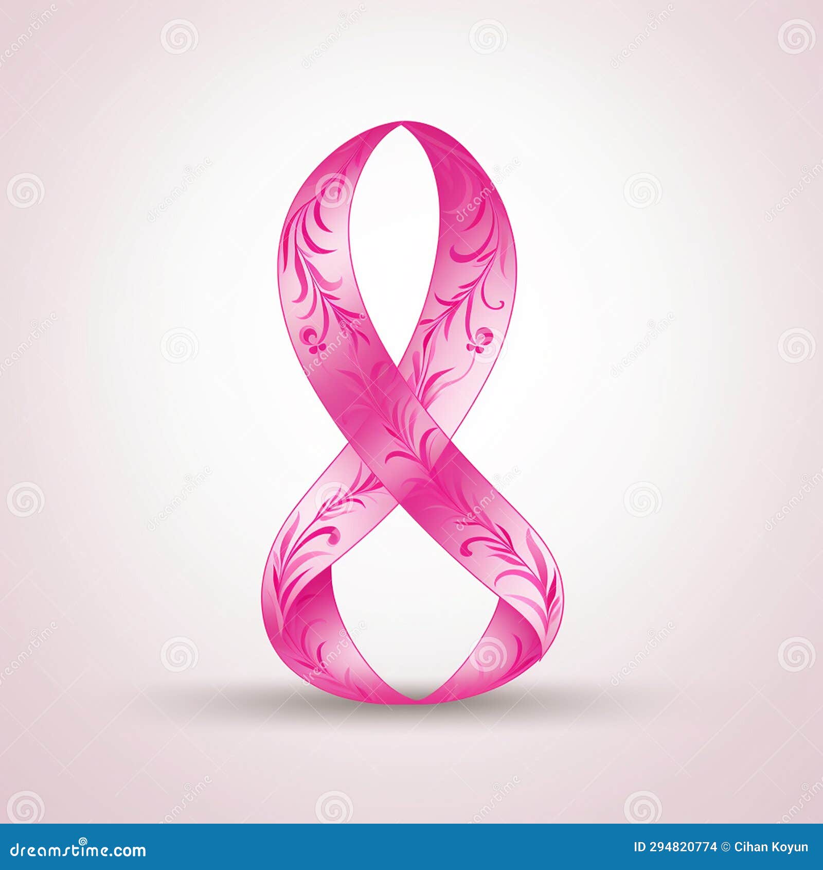 Pink Ribbon for Charity Hope and Support Stock Illustration ...