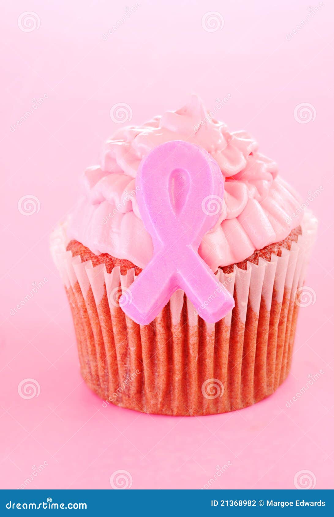 Pink ribbon cupcake stock photo. Image of sweet, symbol - 21368982