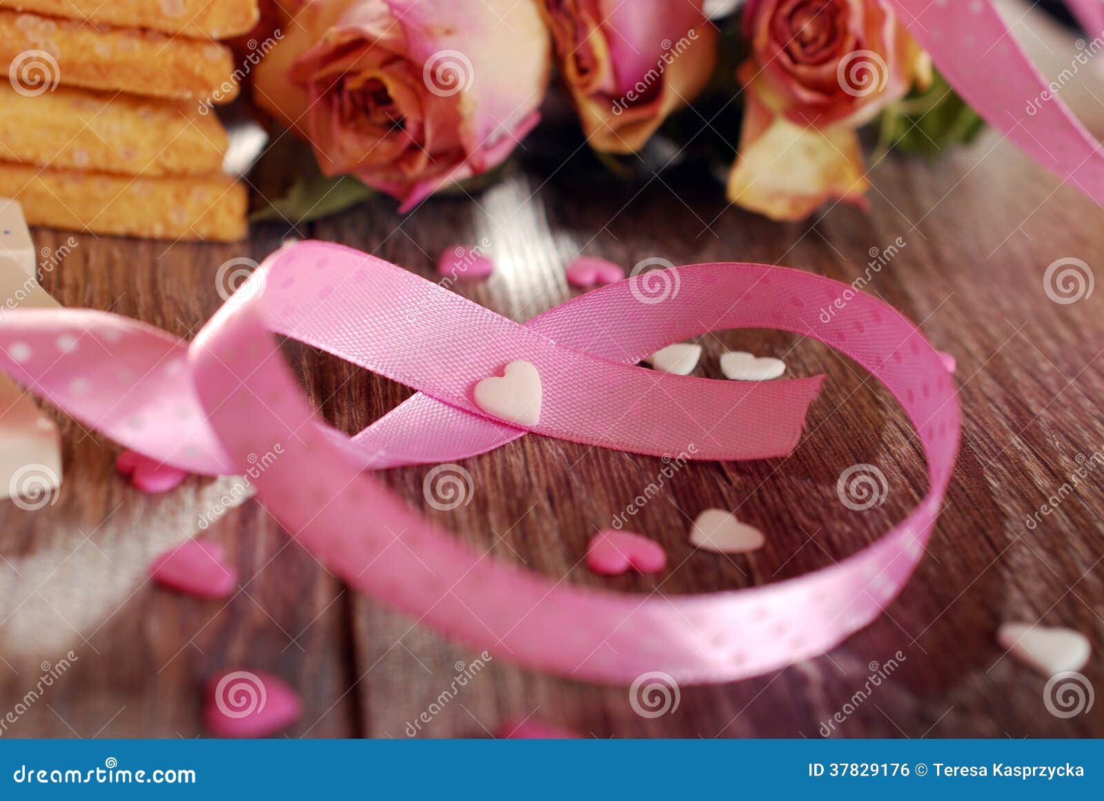 Pink ribbon in heart shape stock photo. Image of pink - 37829176