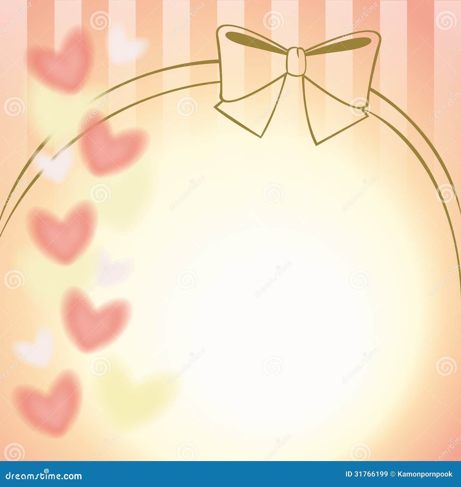 Pink Ribbon And Hearts Background Stock Vector - Illustration of round ...