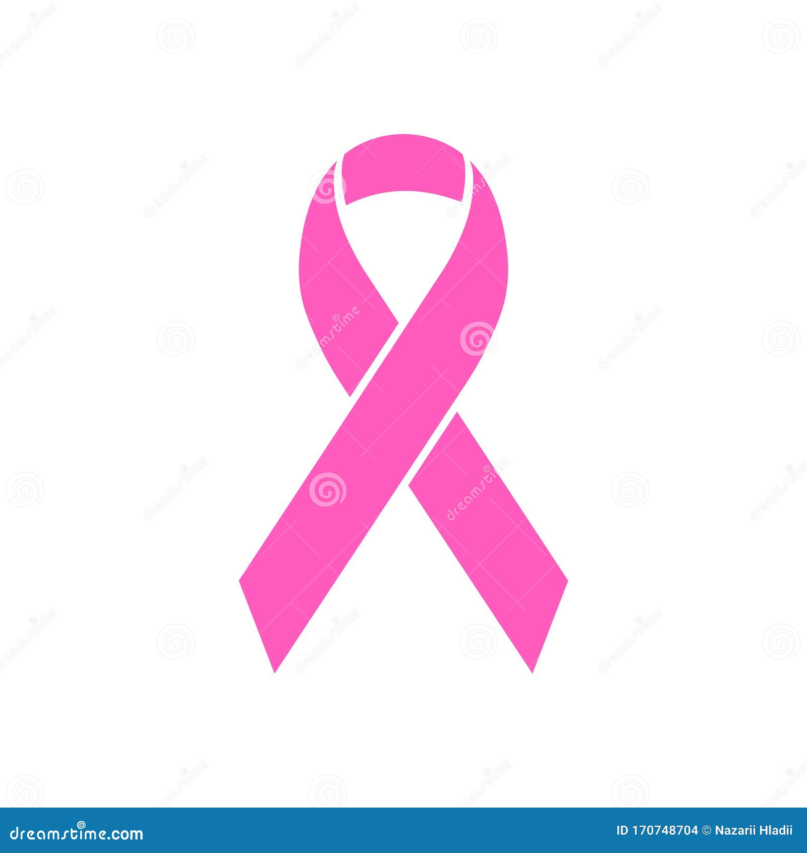 Pink Ribbon Icon Breast Cancer Vector Illustration Isolated Stock