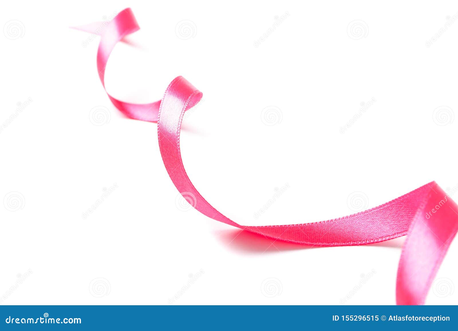 Pink Ribbon Isolated on White Background Stock Image - Image of ...